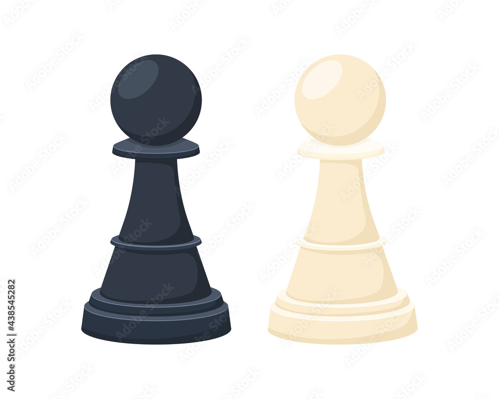 Vector illustration of chess. Two pawns isolated on a white background ...