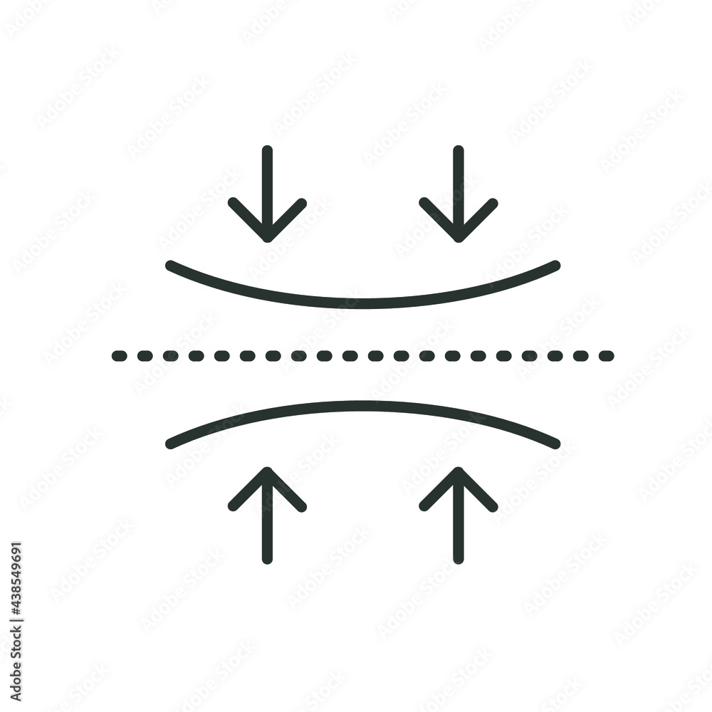 Elastic line icon. Simple outline style. Flexible, arrow, bounce, logo ...