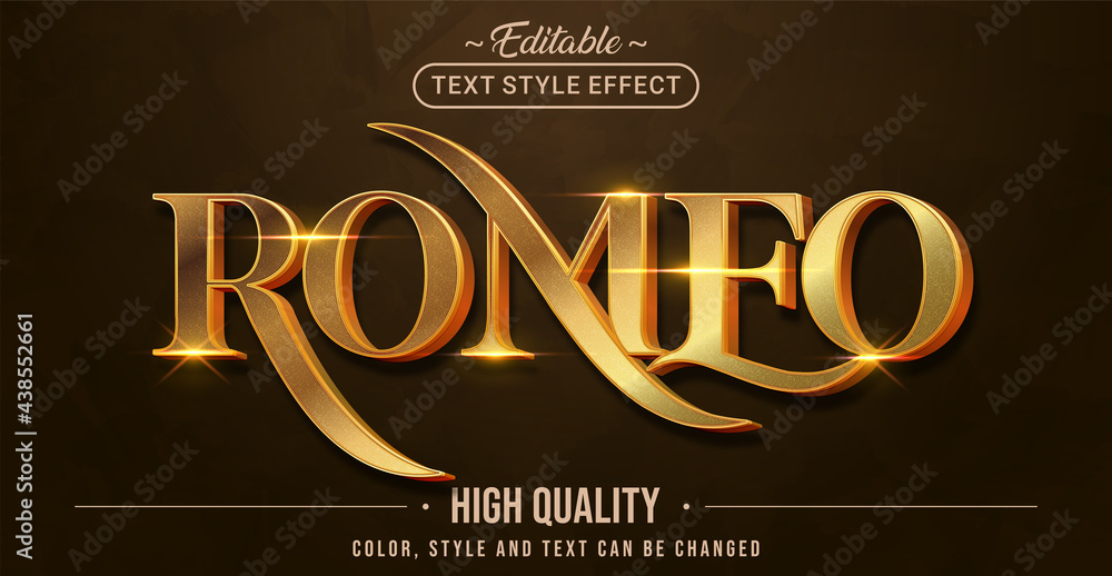 Editable text style effect - Romeo text style theme. Stock Vector ...