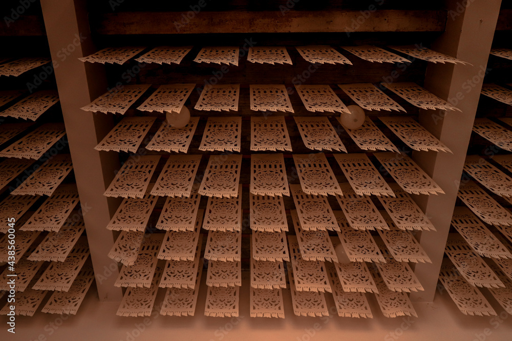 Paper hanging from the ceiling as a unique decoration Stock Photo ...