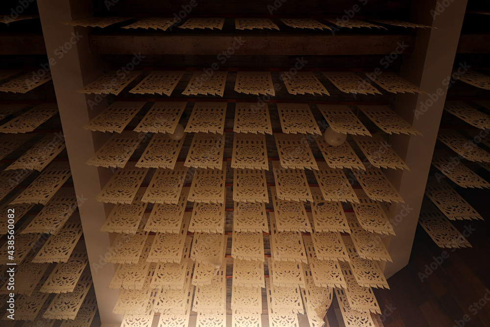Paper hanging from the ceiling as a unique decoration Stock Photo ...