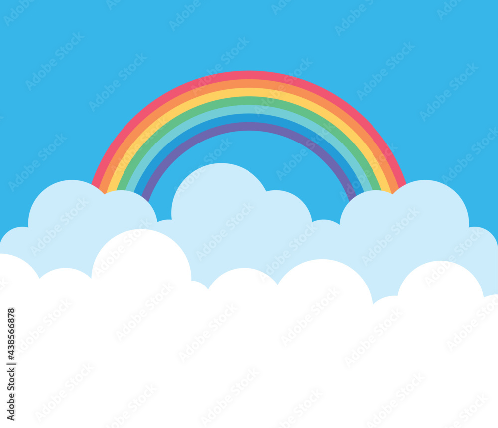 青空と虹の背景イラスト Stock ベクター Adobe Stock