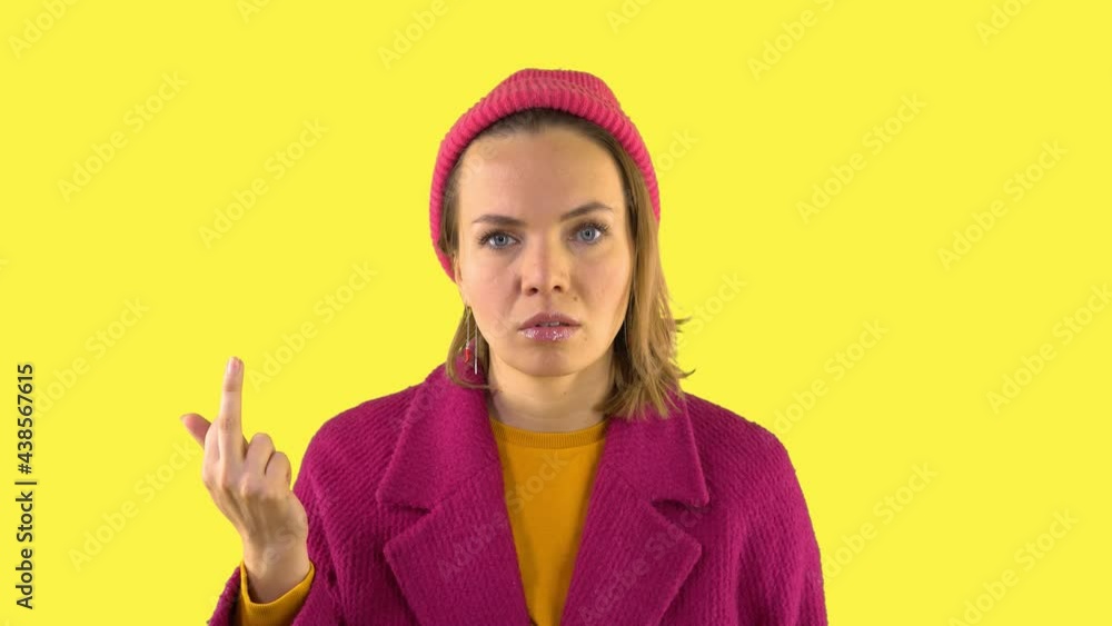 Emotions of Aggression, Anger. Serious Facial Expression. Indecent Hand ...