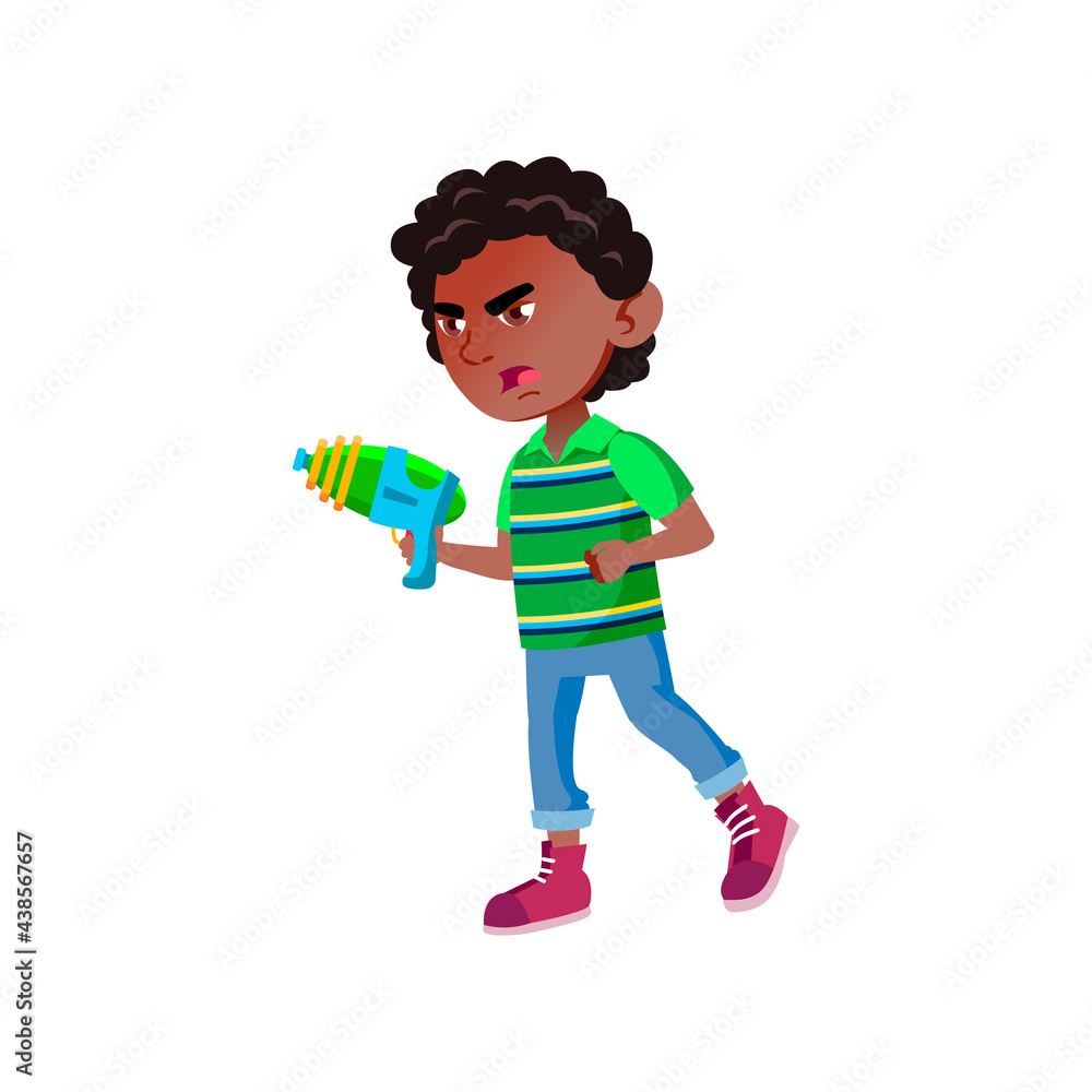 mad boy play laser tag battle with friends cartoon vector. mad boy play ...