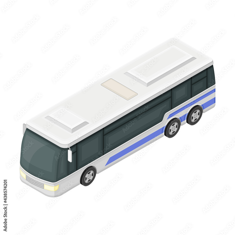 Bus Rapid Transit as Public Transport in Smart City Isometric Vector ...