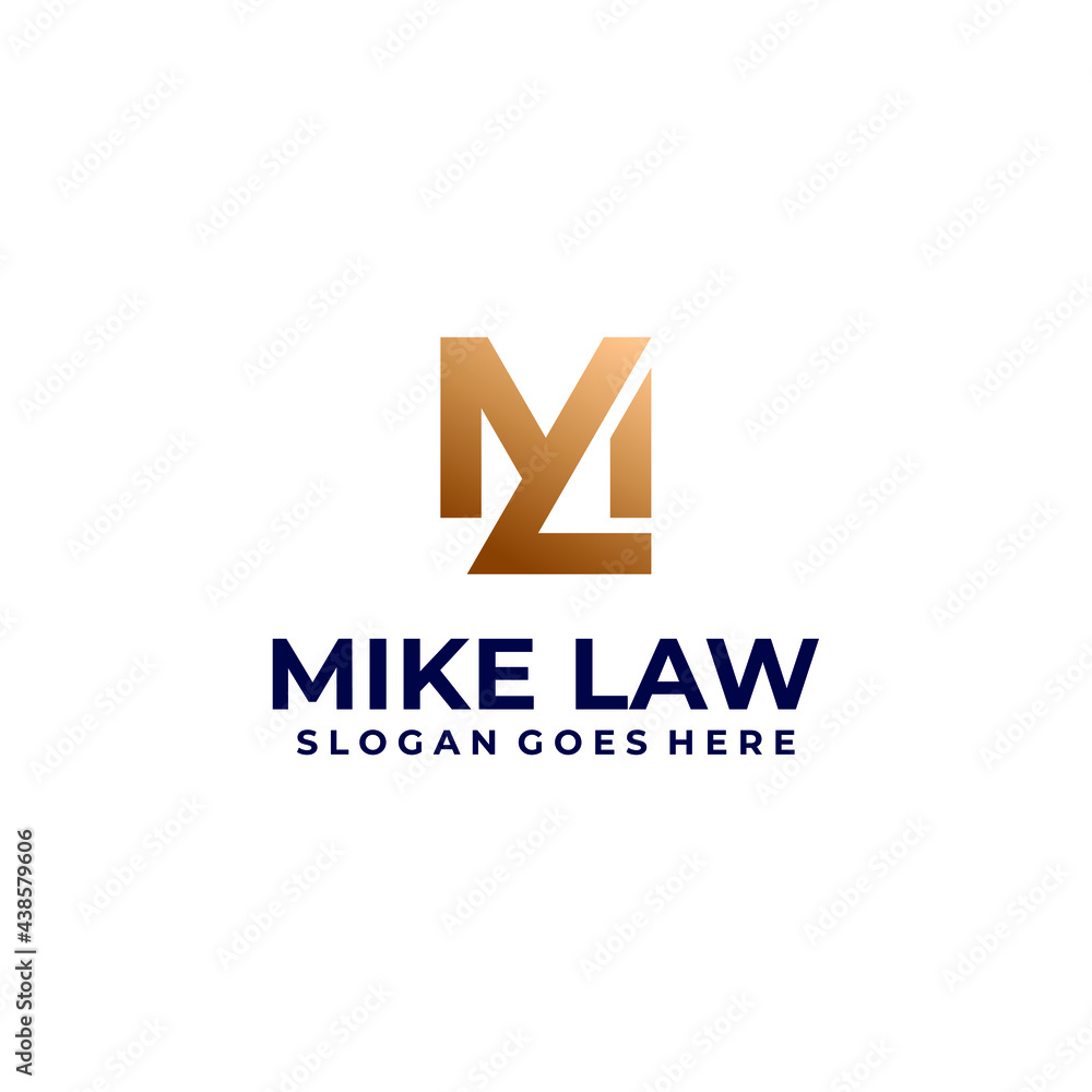 Letter ML Monogram Law Symbol Logo Stock Vector | Adobe Stock