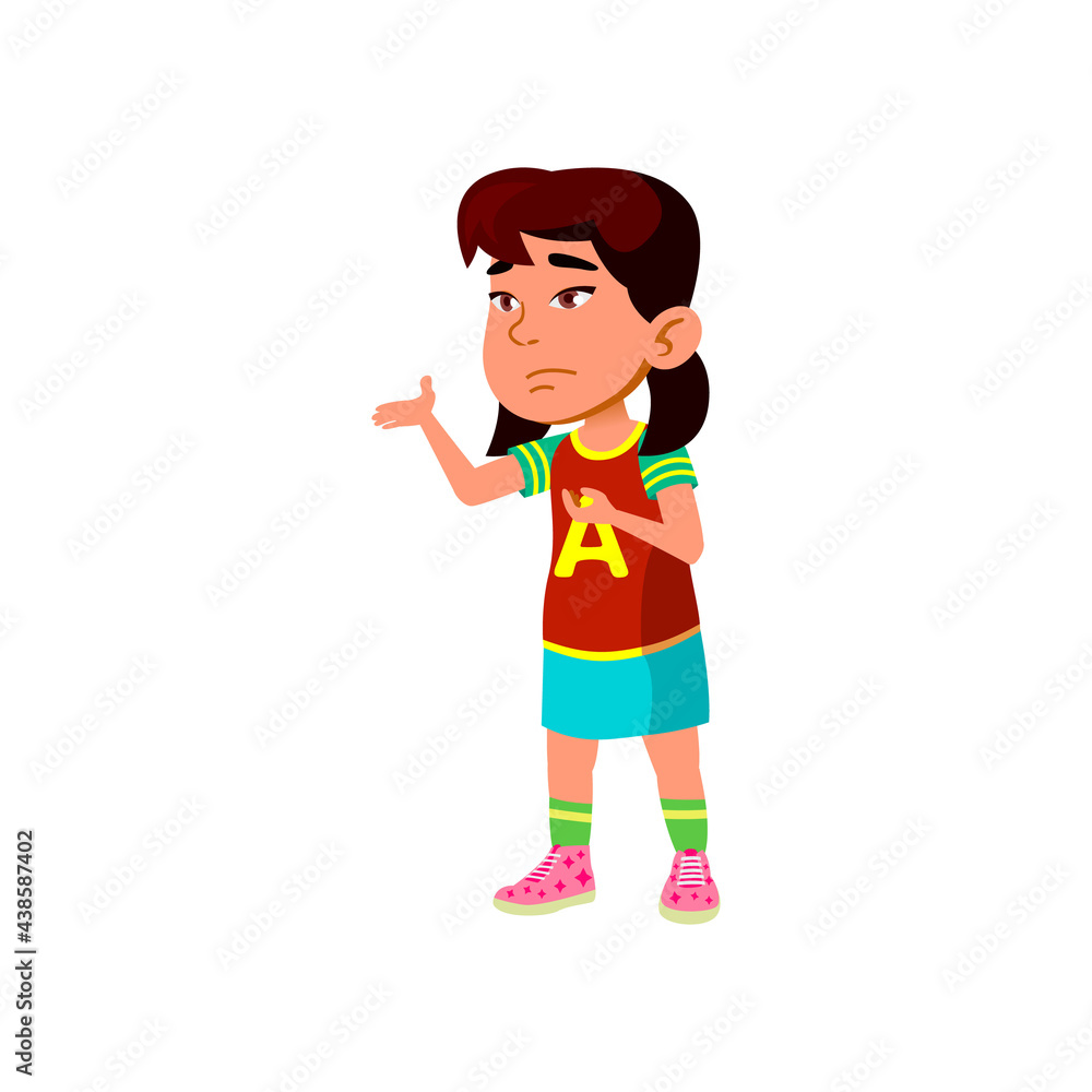 sad girl supporter feel indignant of soccer team play cartoon vector ...
