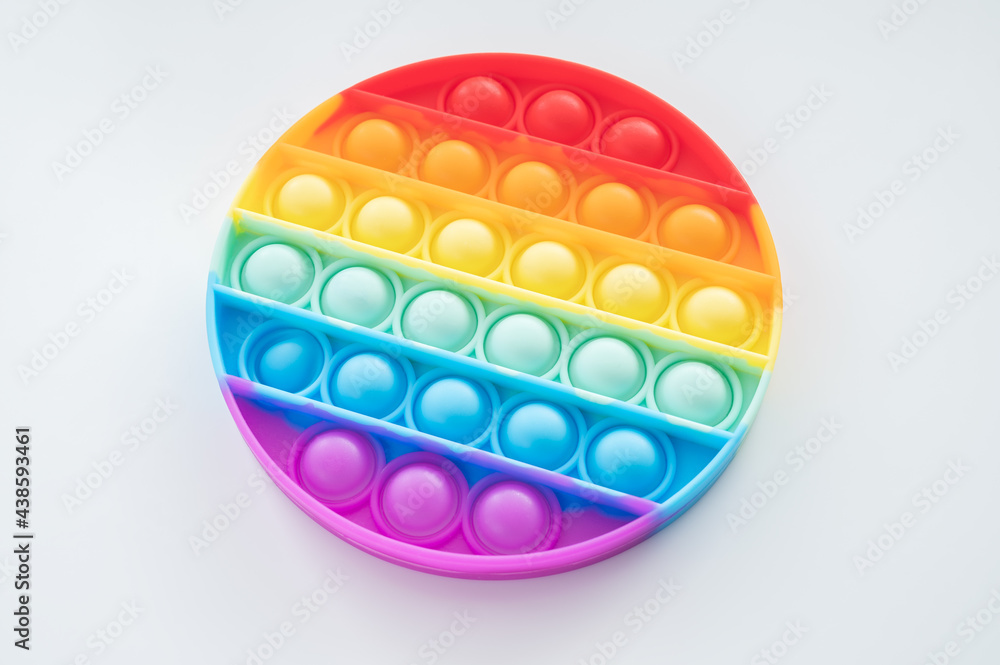 Colorful Pop It Fidget Toy On White Background. Stock Photo | Adobe Stock