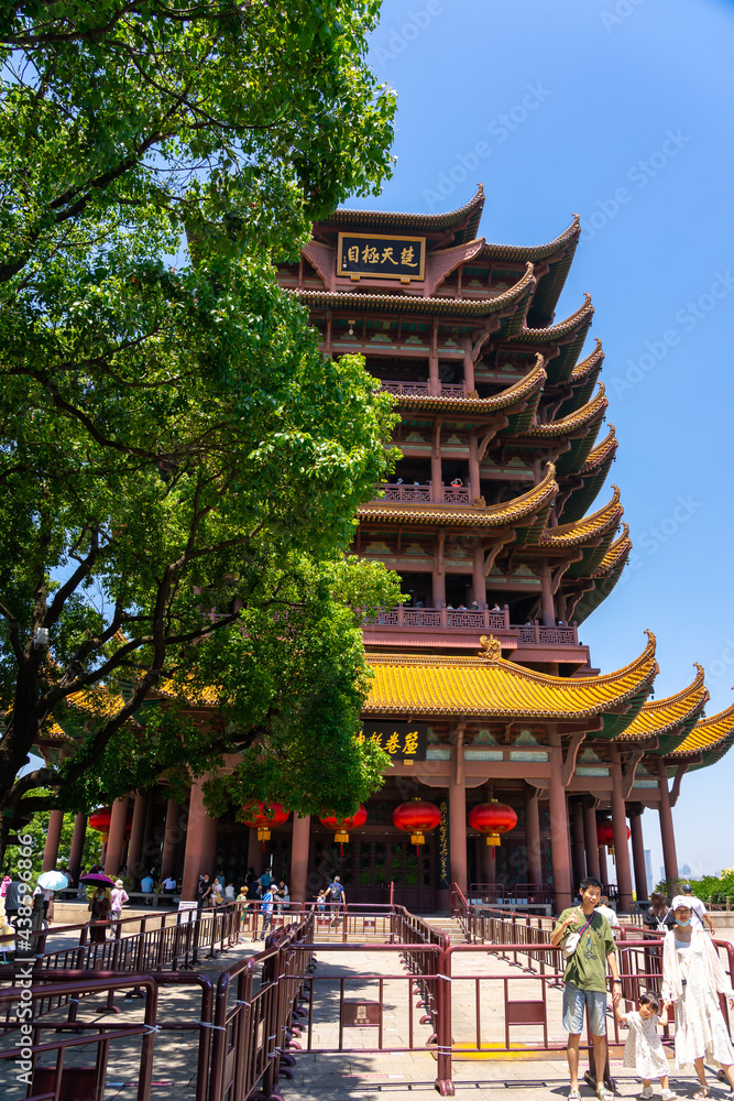 Wuhan landmark .The yellow crane tower , located on snake hill in Wuhan ...
