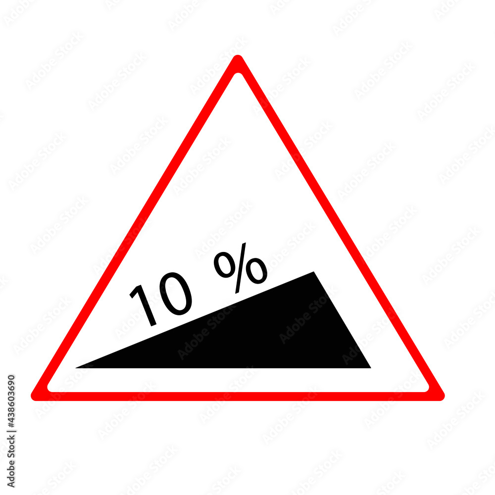 traffic showing dangerous slope exit sign board. Vector design Eps 10 ...