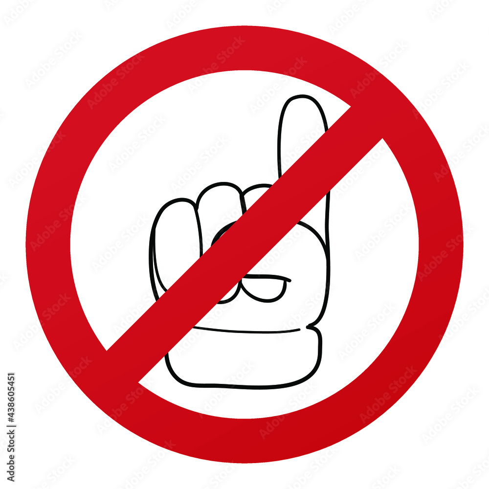 No Support Hand Symbol Isolated on White Background. Competition Vector ...