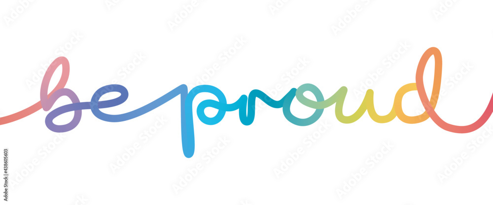 Be proud words in rainbow colors Stock Vector | Adobe Stock