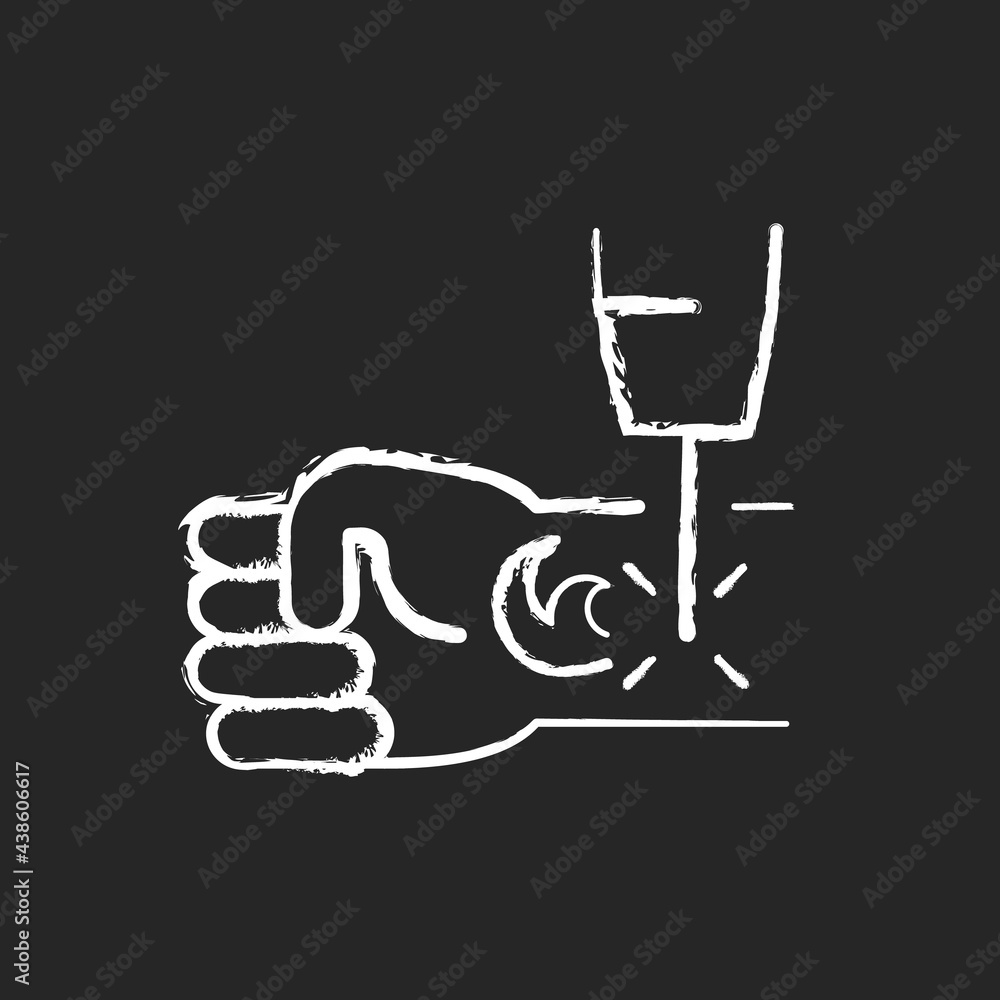 Tattoo laser removal chalk white icon on dark background. Special human ...