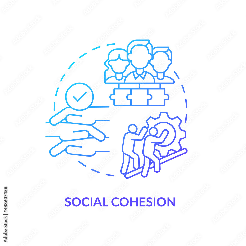 Social cohesion concept icon. Community development abstract idea thin ...