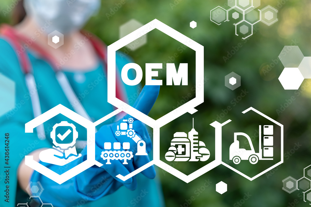 Medical Pharmacy Concept of OEM Original Equipment Manufacturer. Stock ...