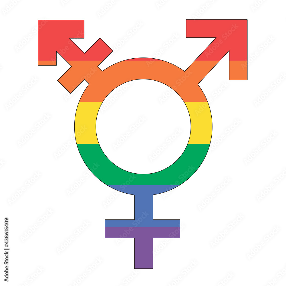 Rainbow Transgender Symbol - Colorful rainbow transgender symbol with ...