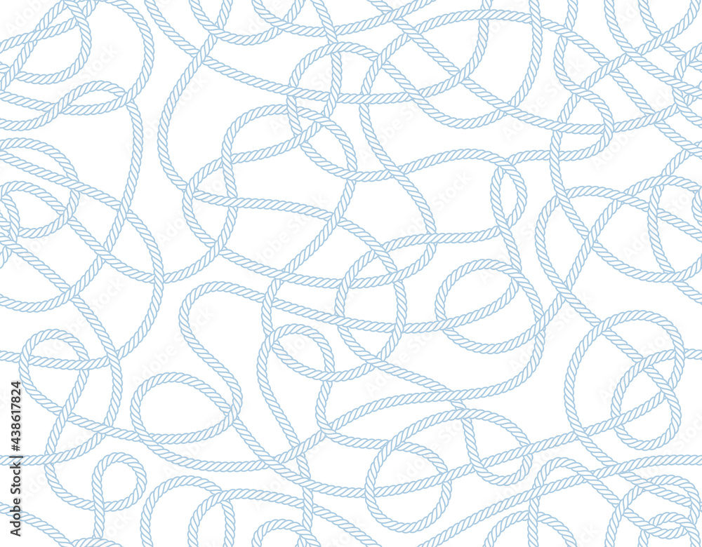 Vector seamles tangled ropes texture. White background Stock Vector ...