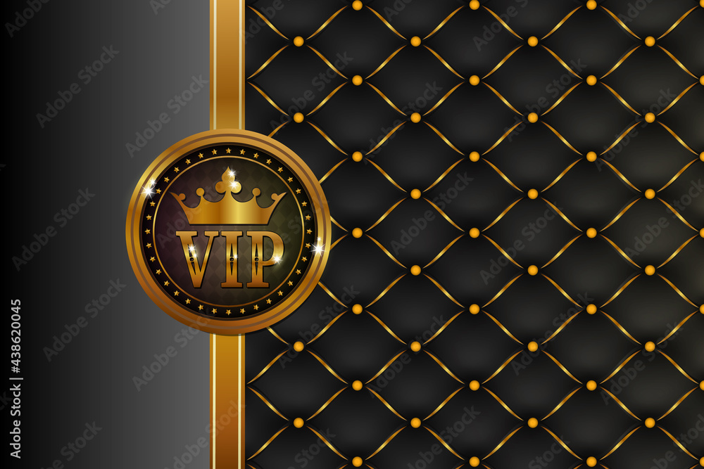 Premium VIP banner with gold elements and crown. Vector abstract ...
