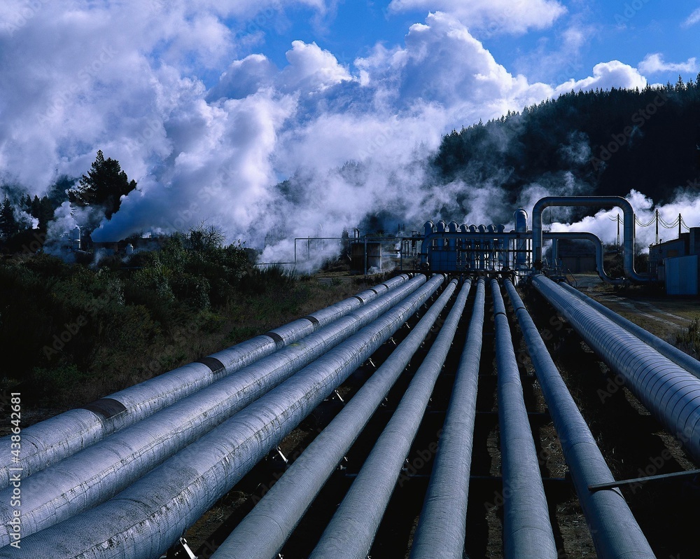 new zealand, north island, wairakei, geothermal power plant, geothermal ...