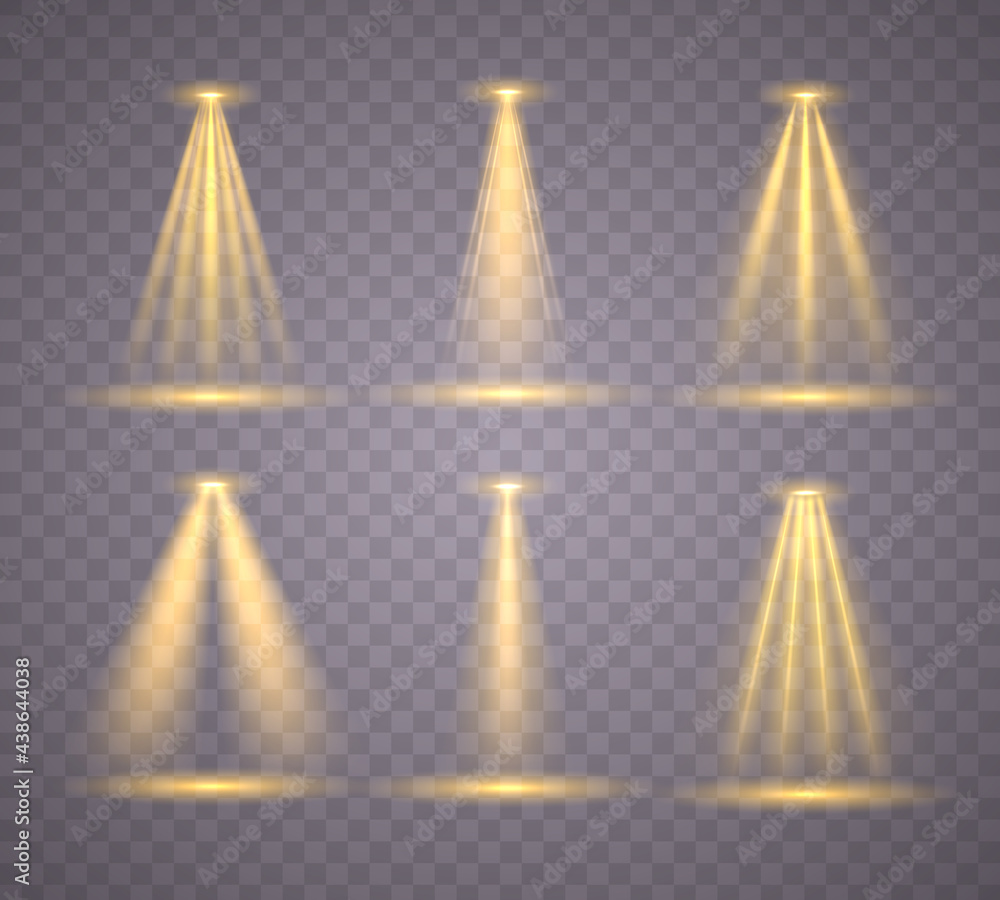 The yellow spotlight shines on the stage. Shine vertical theater ...