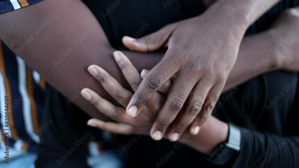 African couple together in romance outside at park. beautiful black man ...