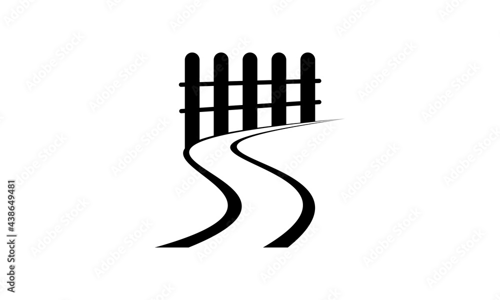 Fence and road illustration vector icon Stock Vector | Adobe Stock