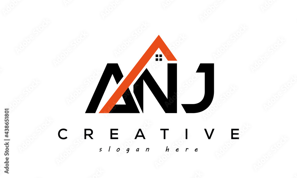 ANJ letters real estate construction logo vector Stock Vector | Adobe Stock