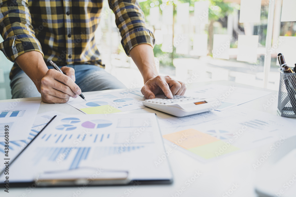 Accountant or banker making calculations Bookkeeper Clerk, Bank Advisor ...