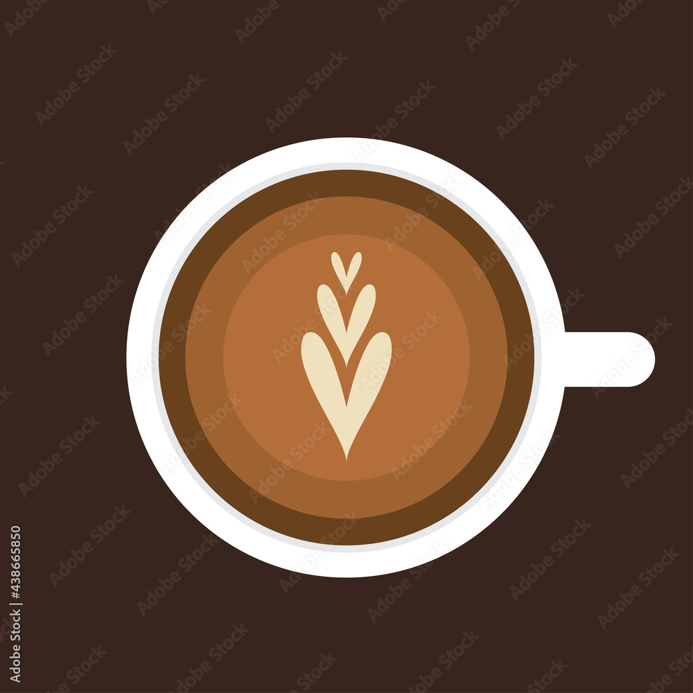 Coffee cup vector. wallpaper. logo design. Coffee top view Stock Vector ...