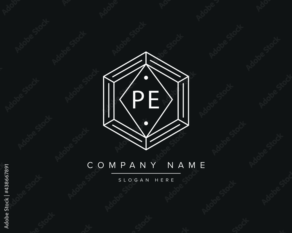 Alphabet letter PE logo design vector Stock Vector | Adobe Stock