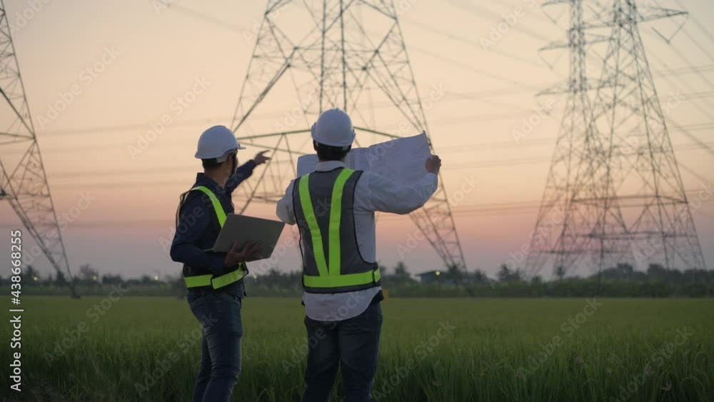 Engineer concept of 4k Resolution. Employees are planning together at ...