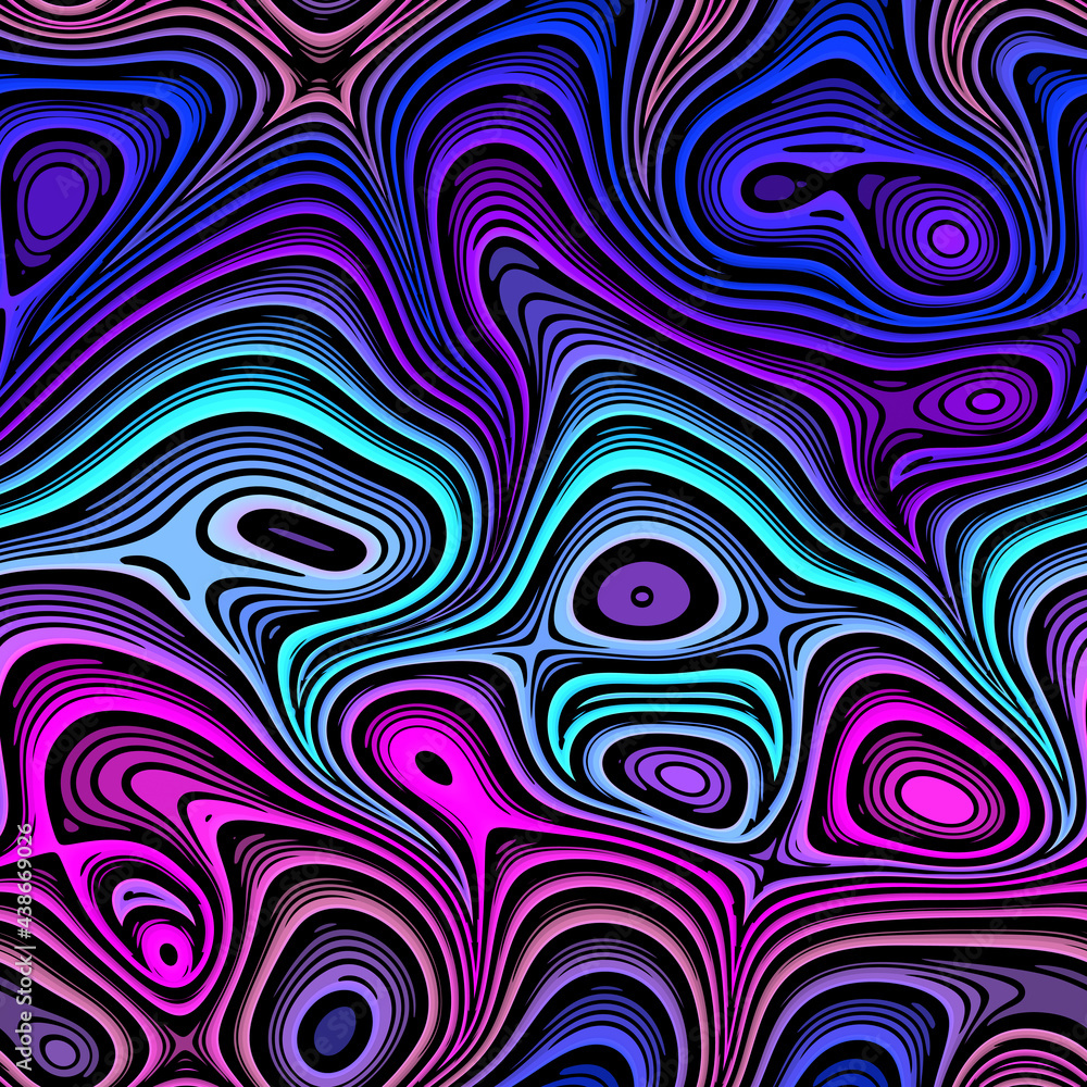 Liquid blue green and pink waves. Modern design of rainbow colors ...
