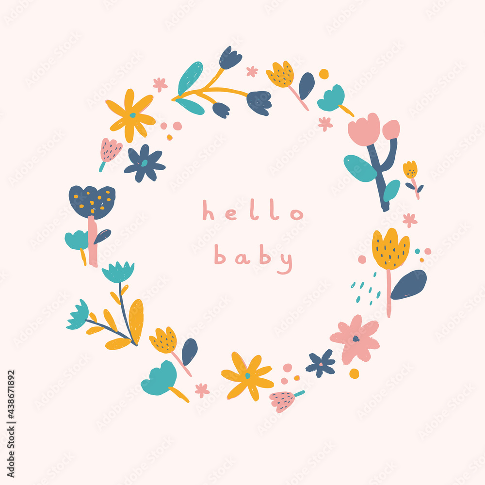 Round Shape Background Baby Card