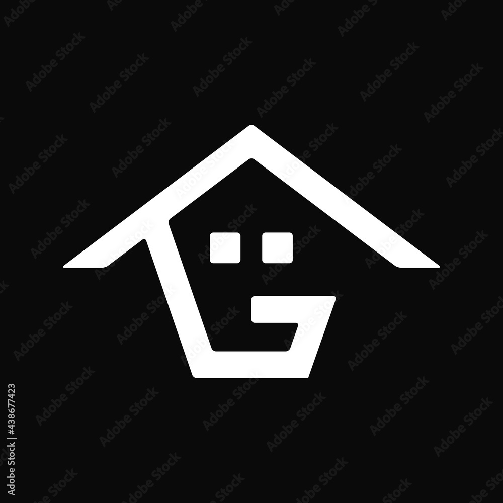 Letter G and SImple House Logo Concept. Minimalist, Monogram, Flat and ...