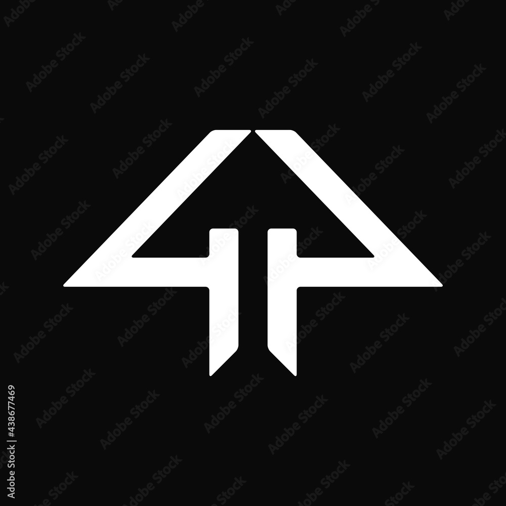 Number 44 and Arrow Logo Concept. Abstract, Monogram, Outline ...
