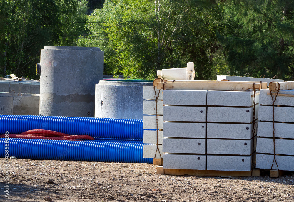Concrete well rings, blocks, corrugated pipes for sewerage and drainage ...