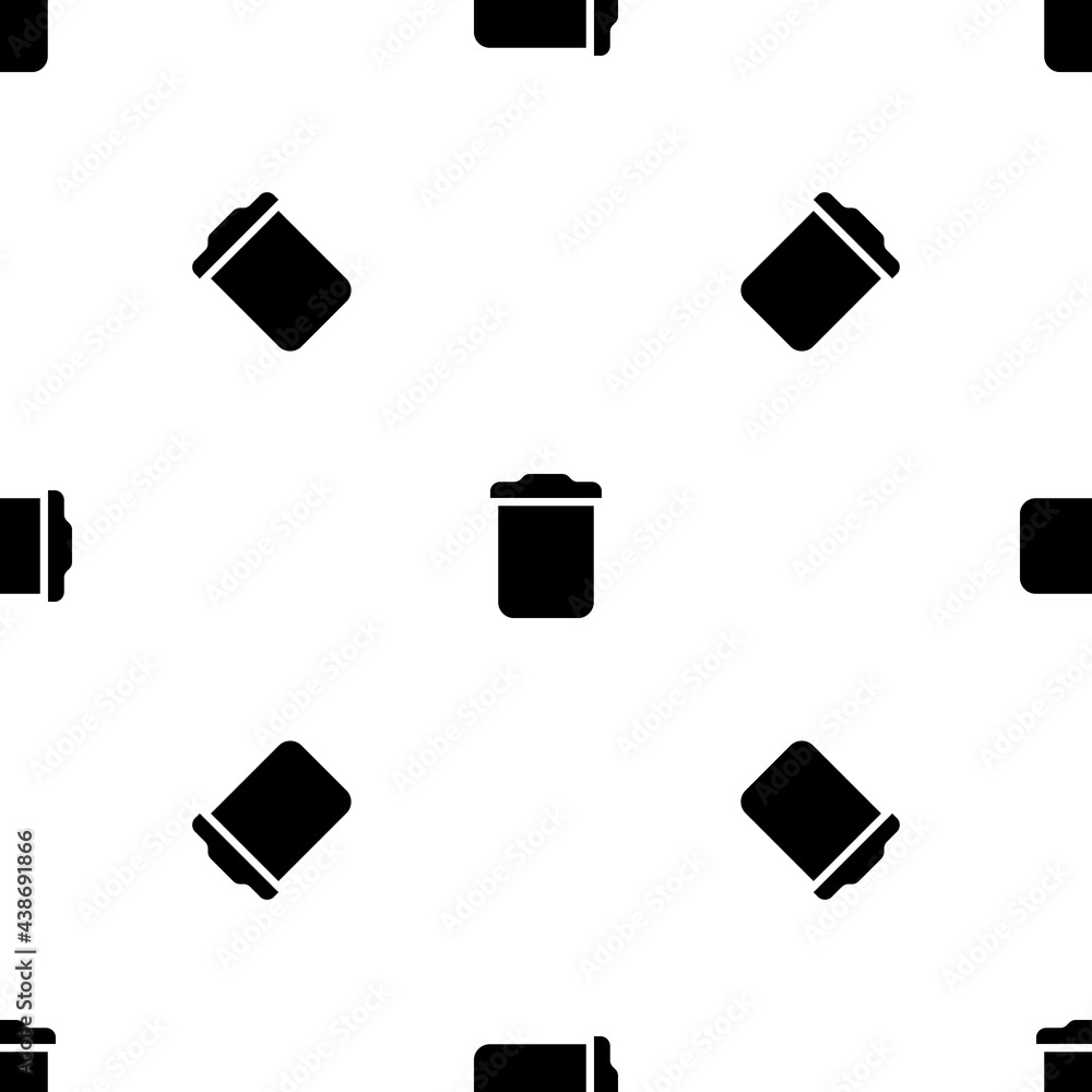 Seamless pattern of repeated black trash symbols. Elements are evenly ... Seamless pattern of repeated black trash symbols. Elements are evenly ...