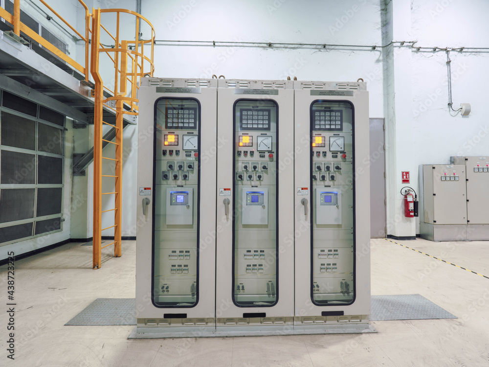 Electrical switchgear, Industrial electrical switch panel at substation ...