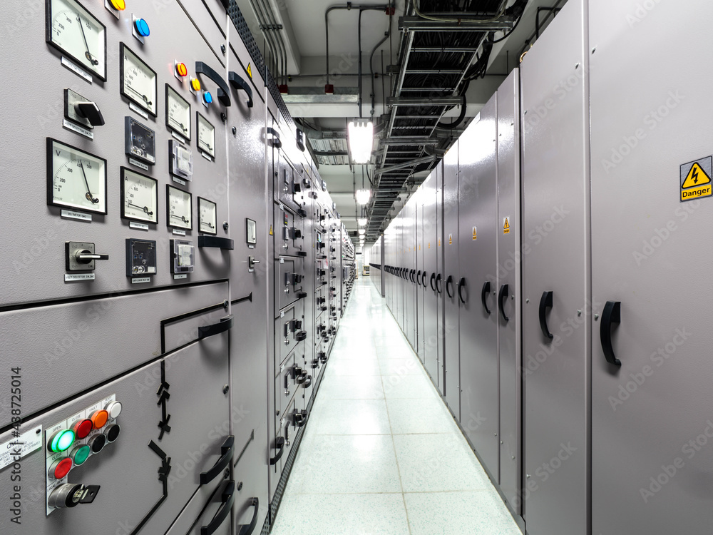 Electrical switchgear, Industrial electrical switch panel at substation ...
