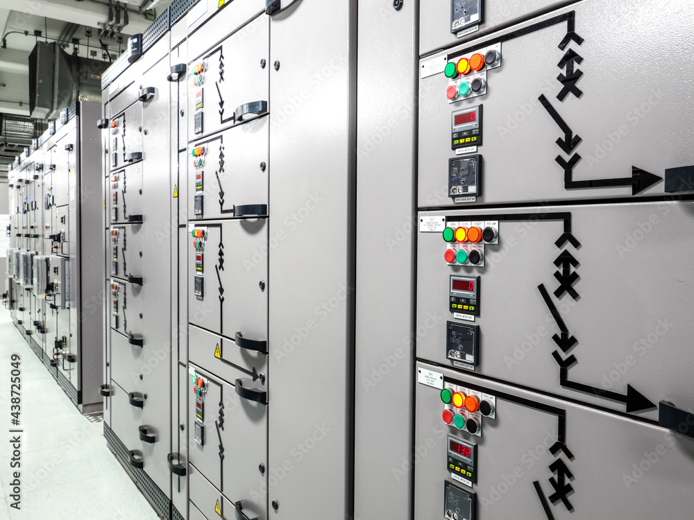 Electrical switchgear, Industrial electrical switch panel at substation ...