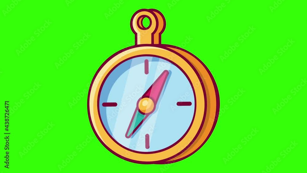 magnetic compass animation on the green screen background vídeo de ...