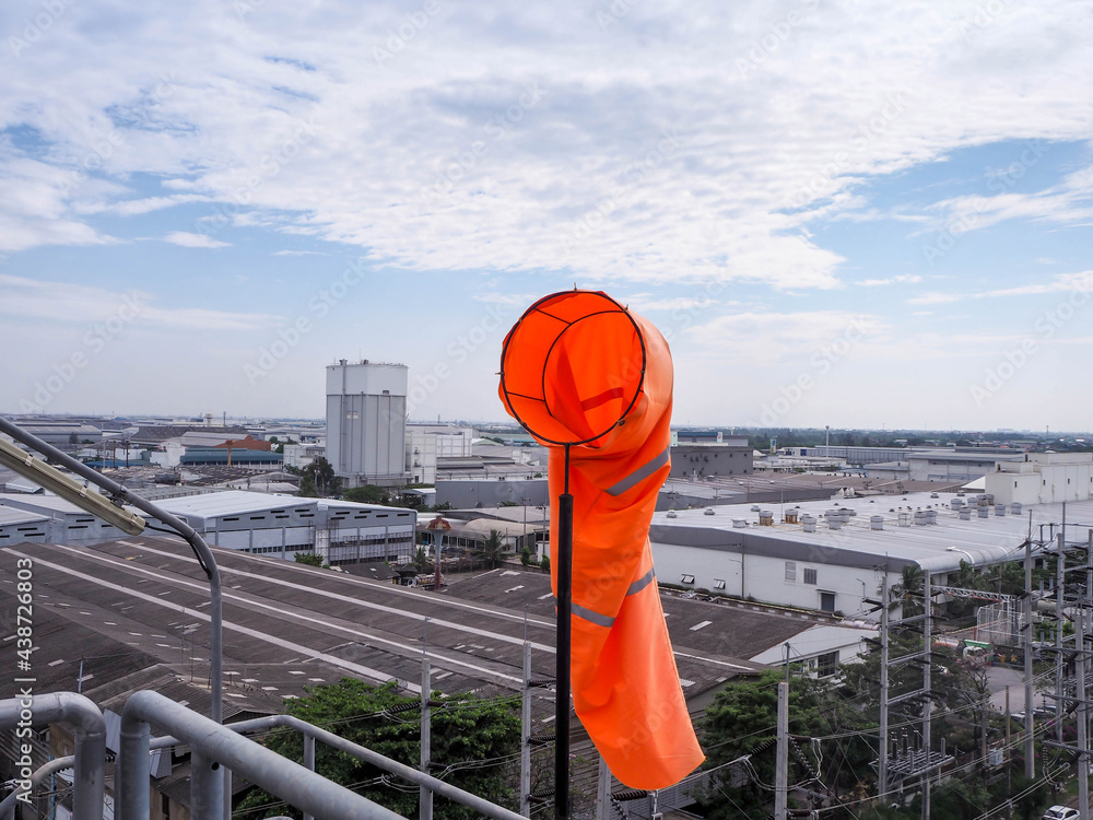 Wind direction was installed on stack of boiler systems for showing ...