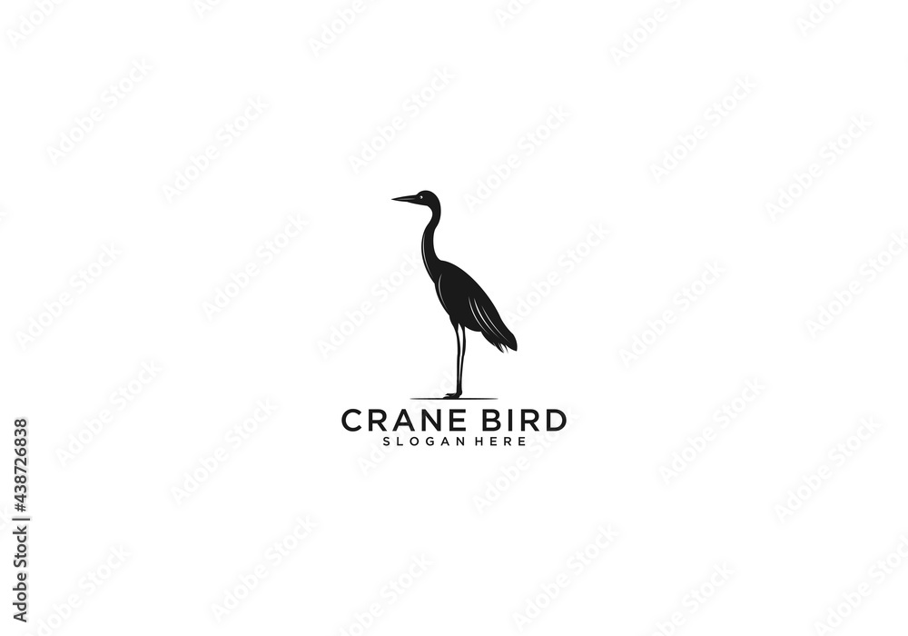 crane bird logo template in white background Stock-Vektorgrafik | Adobe ...