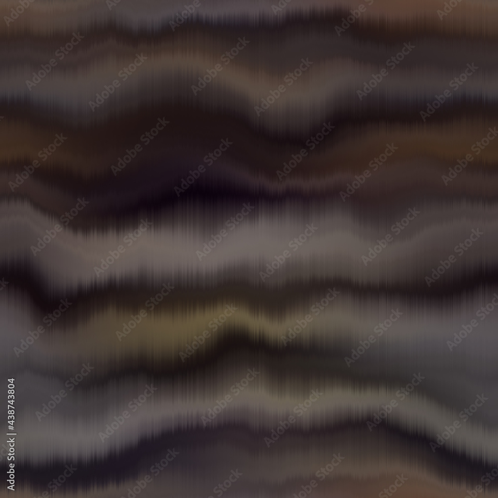 Seamless striped brown gradient pattern swatch. Soft blurry dyed wave ...