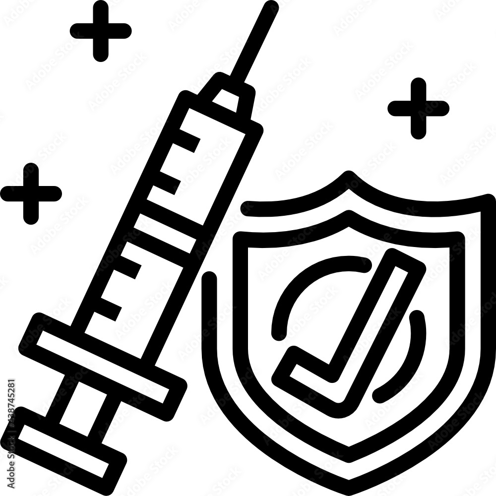 vaccinated outline icon Stock Vector | Adobe Stock