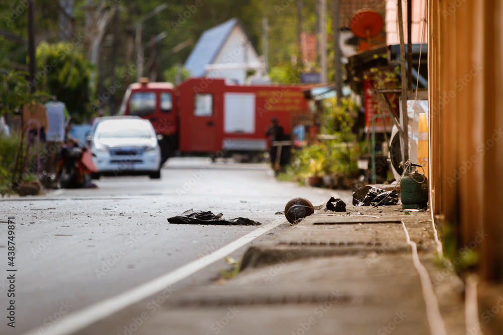 Thai explosive ordnance disposal police , Car Bomb detected Stock Photo ...