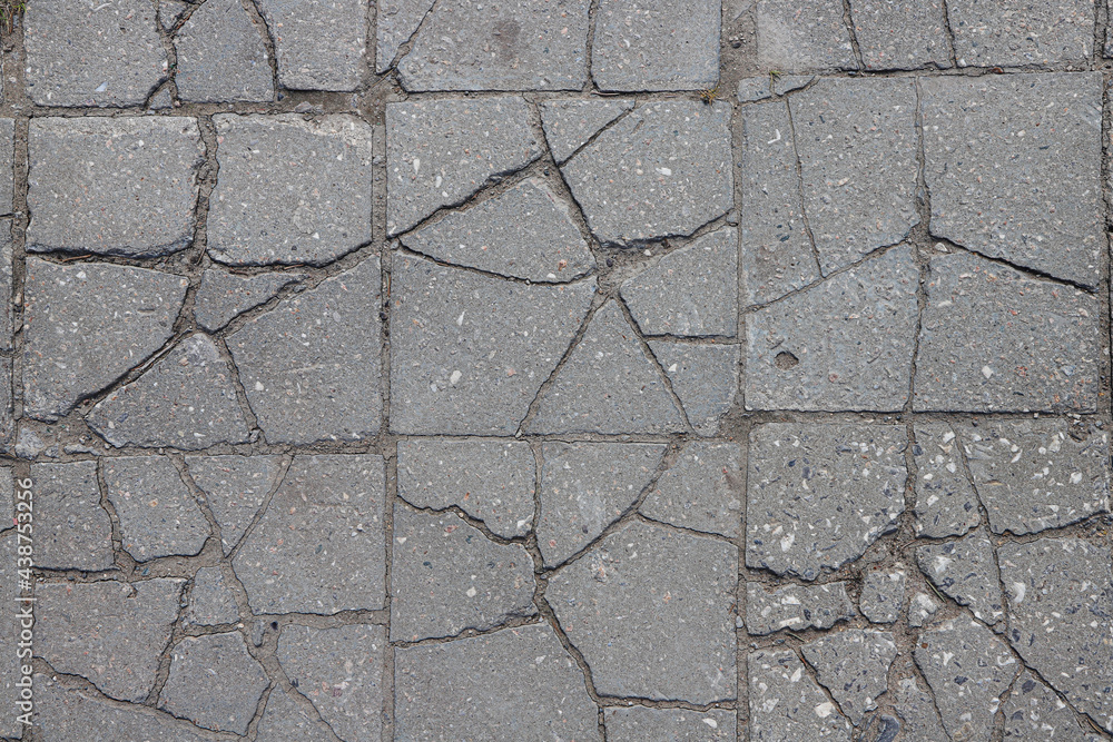 Old cracked broken square pavement tiles texture background Stock Photo ...