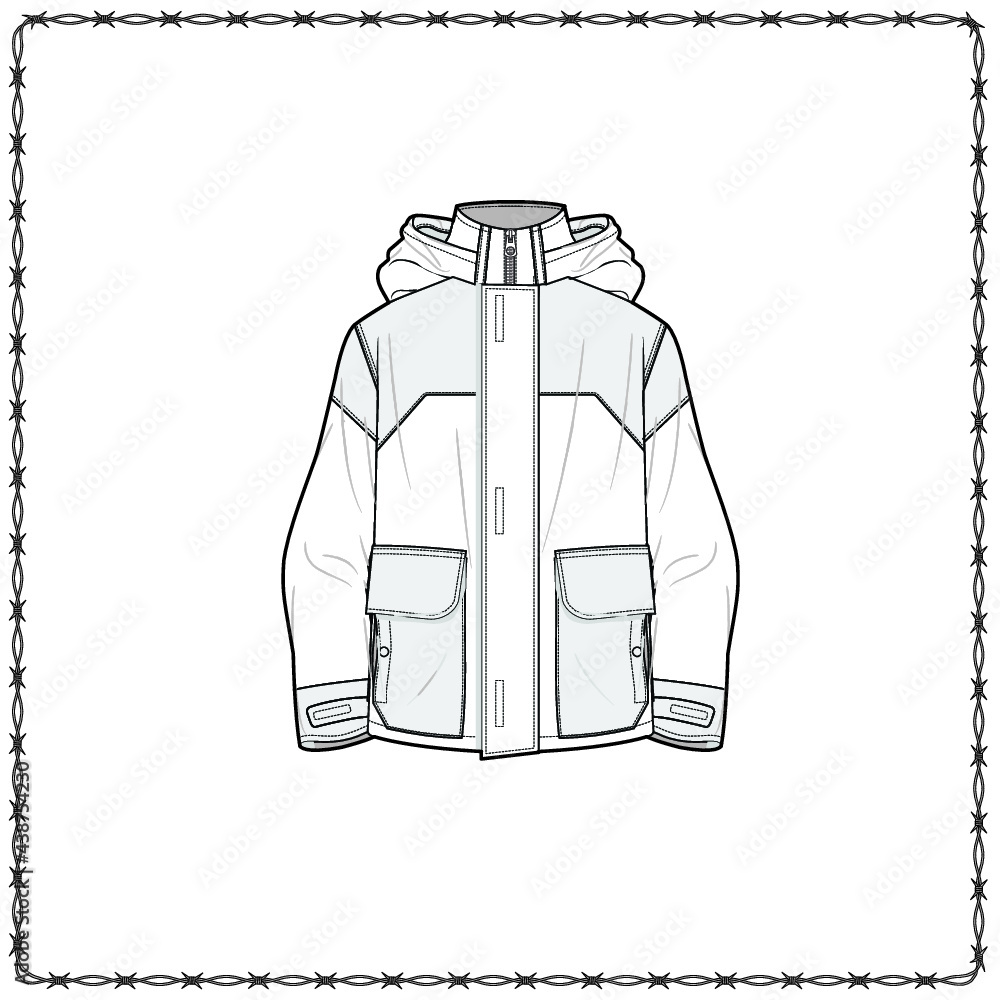 Editable fashion garment flat sketch for creating new designs mockup ...