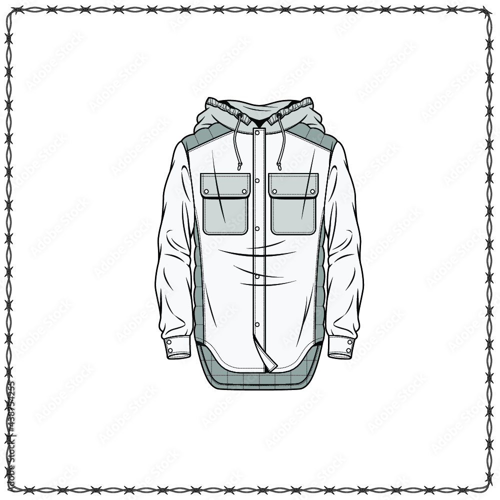 Editable fashion garment flat sketch for creating new designs mockup ...