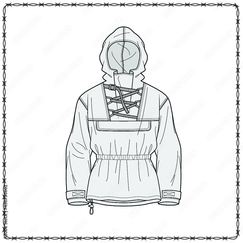 Editable fashion garment flat sketch for creating new designs mockup ...